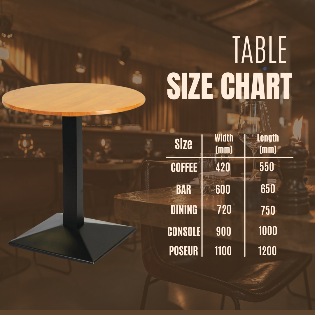 Have a Seat: A Guide to Table Sizes – Lordwell Catering Equipment